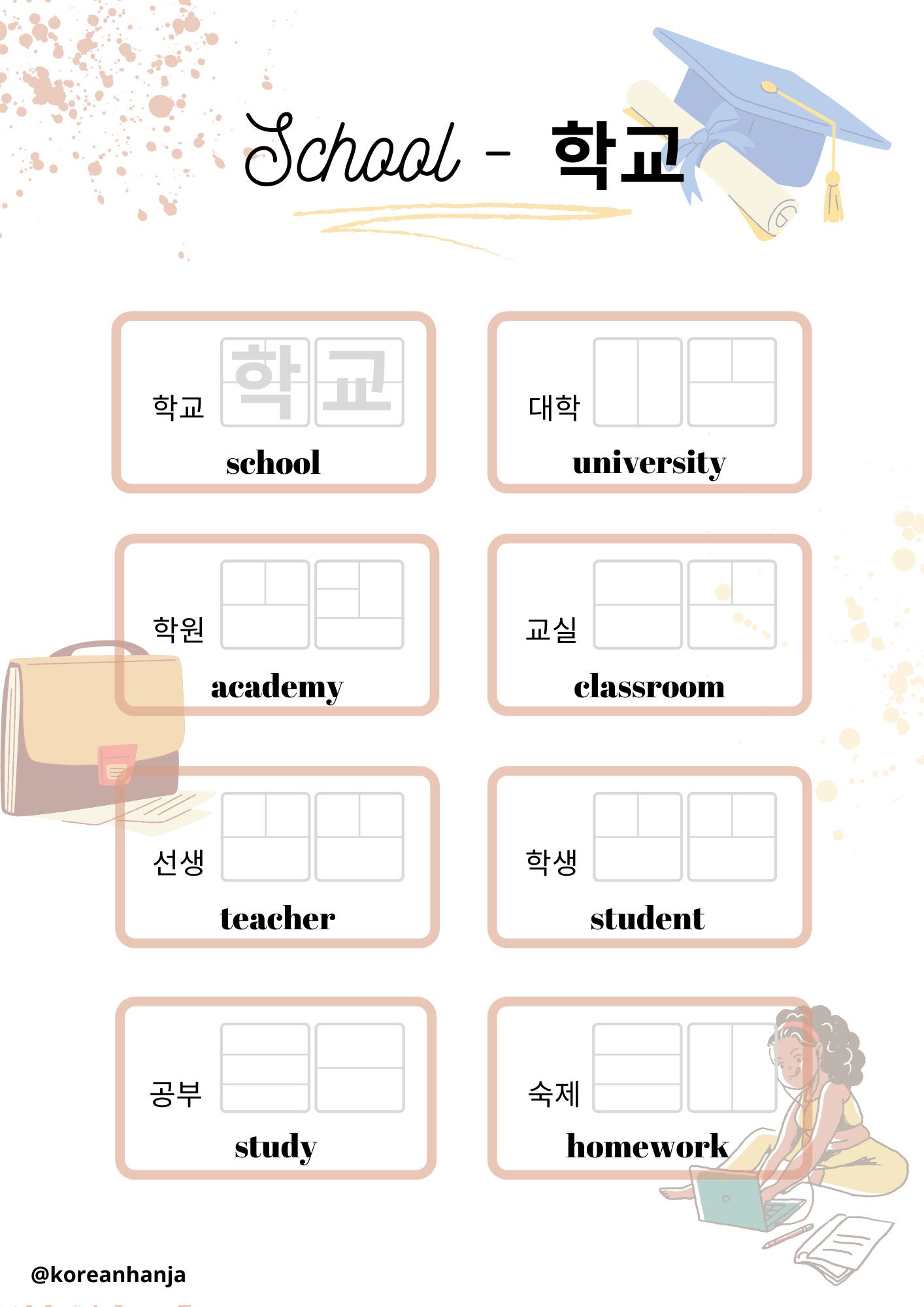 Let's Write Korean: Nouns pdf - Etsy Singapore