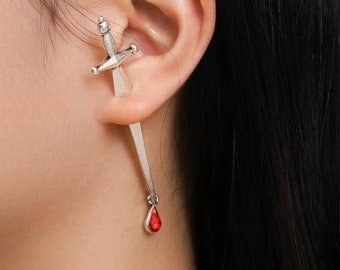 Sword Earrings Through Ear - Etsy