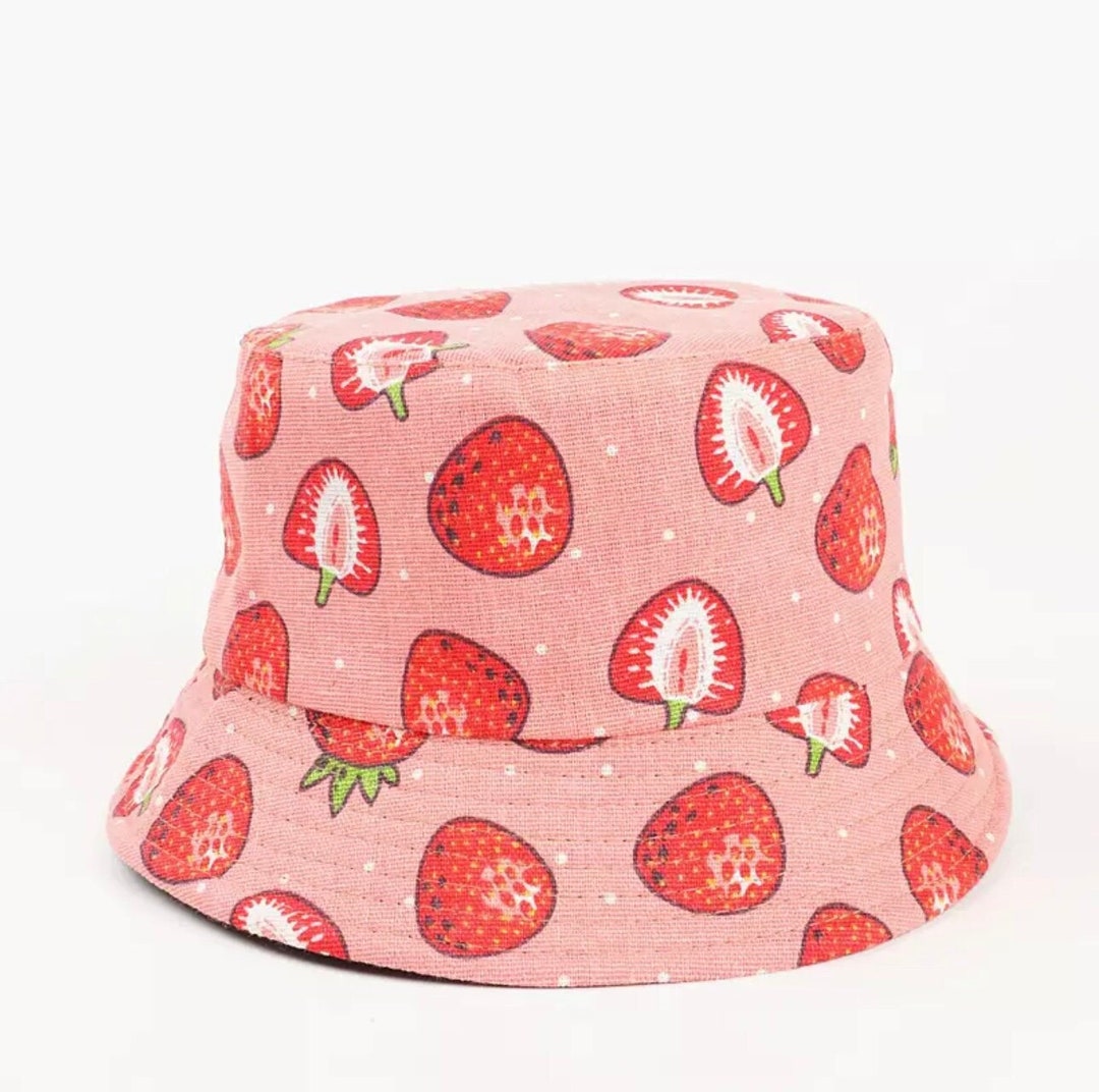 Strawberry Bucket Hat With Strawberry Earrings, Best Gift Idea, Gift ...