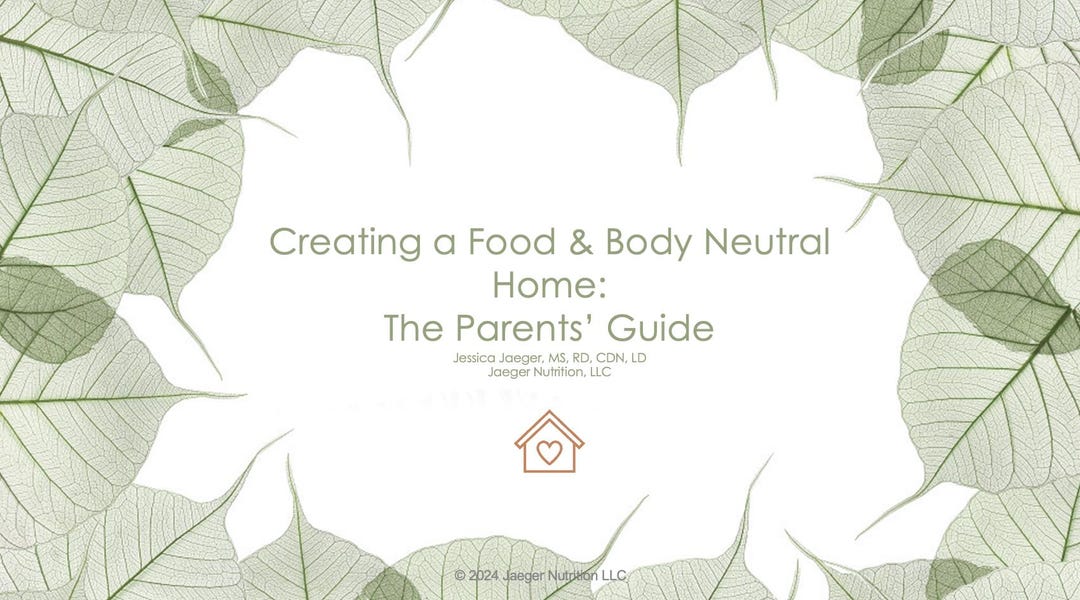 Creating a Food and Body Neutral Home: the Parents' Guide - Etsy