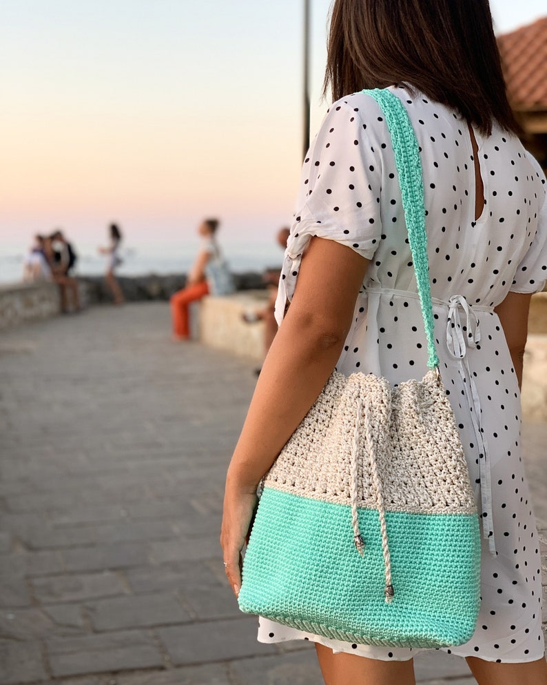 Handmade Knitted Bucket Bag - Etsy