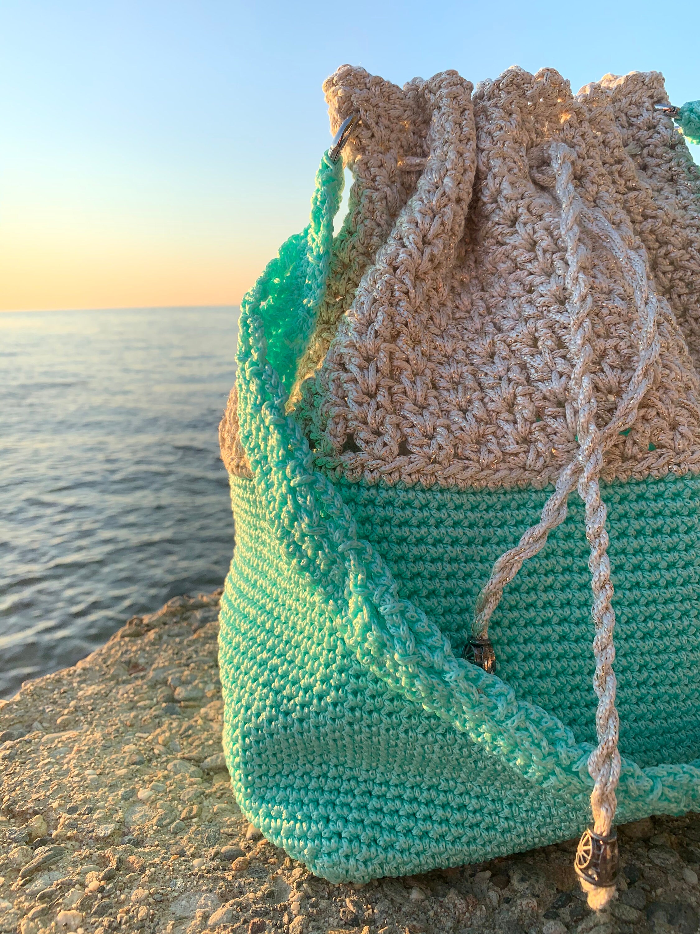 Handmade Knitted Bucket Bag - Etsy