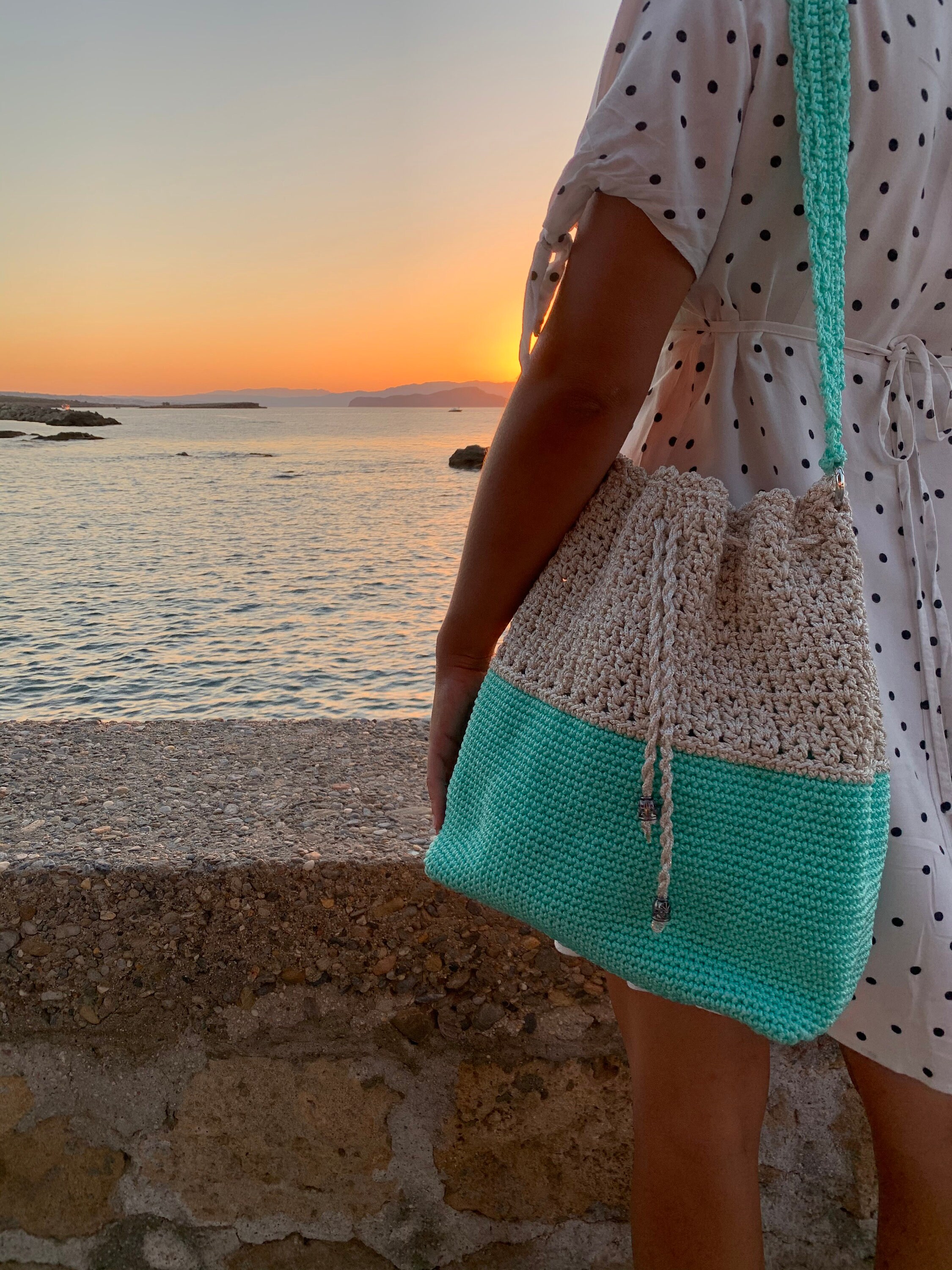 Handmade Knitted Bucket Bag - Etsy