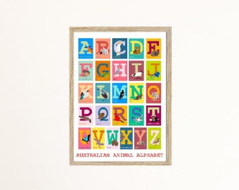 Printable Alphabet Poster Australian Animal Digital Download ABC Print ...