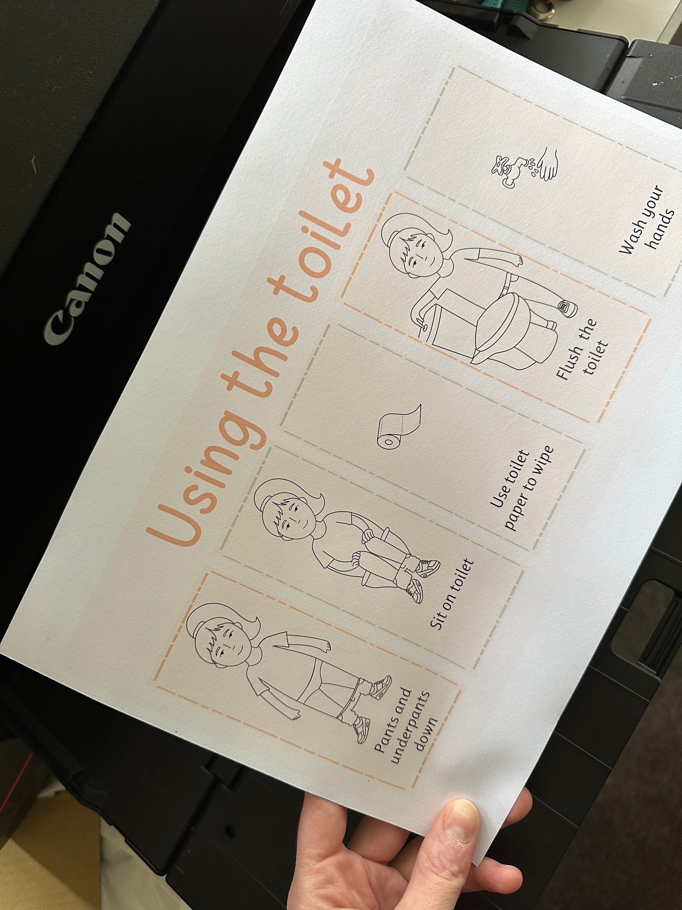 Visual Bathroom Toilet Potty Training for Kids Autism Picture ...