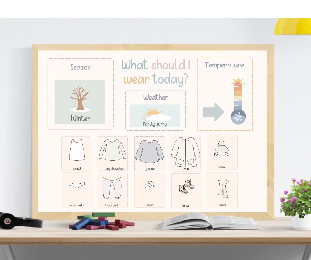 Morning Board | WHAT TO WEAR | Clothing Labels| Today Chart | Children ...