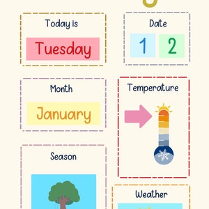 Morning Board | Circle Time | Today Chart | Children’s Calendar ...