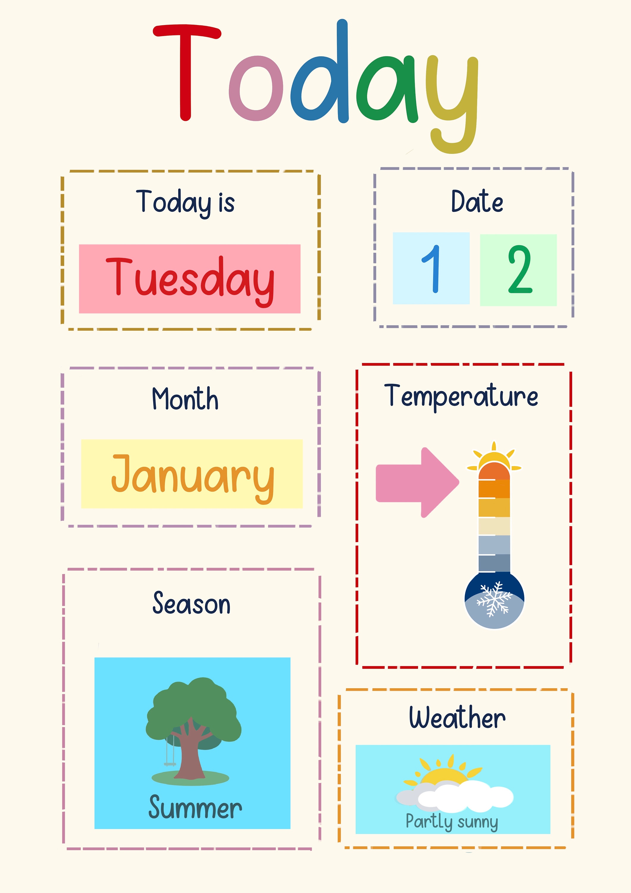 Morning Board | Circle Time | Today Chart | Children’s Calendar ...