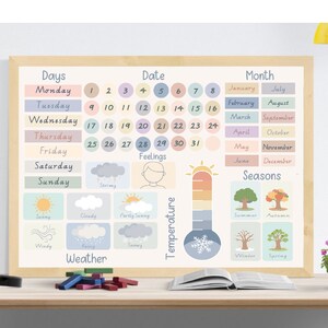 Children’s Calendar | Weather Chart | Morning Board | Montessori ...