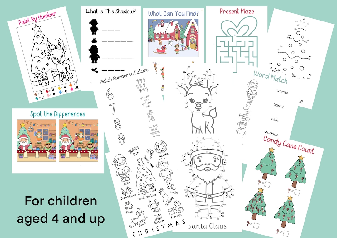 Christmas Activity Booklet 4up | Kids Christmas Craft | Educational ...