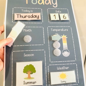 Morning Board | Circle Time | Today Chart | Children’s Calendar ...