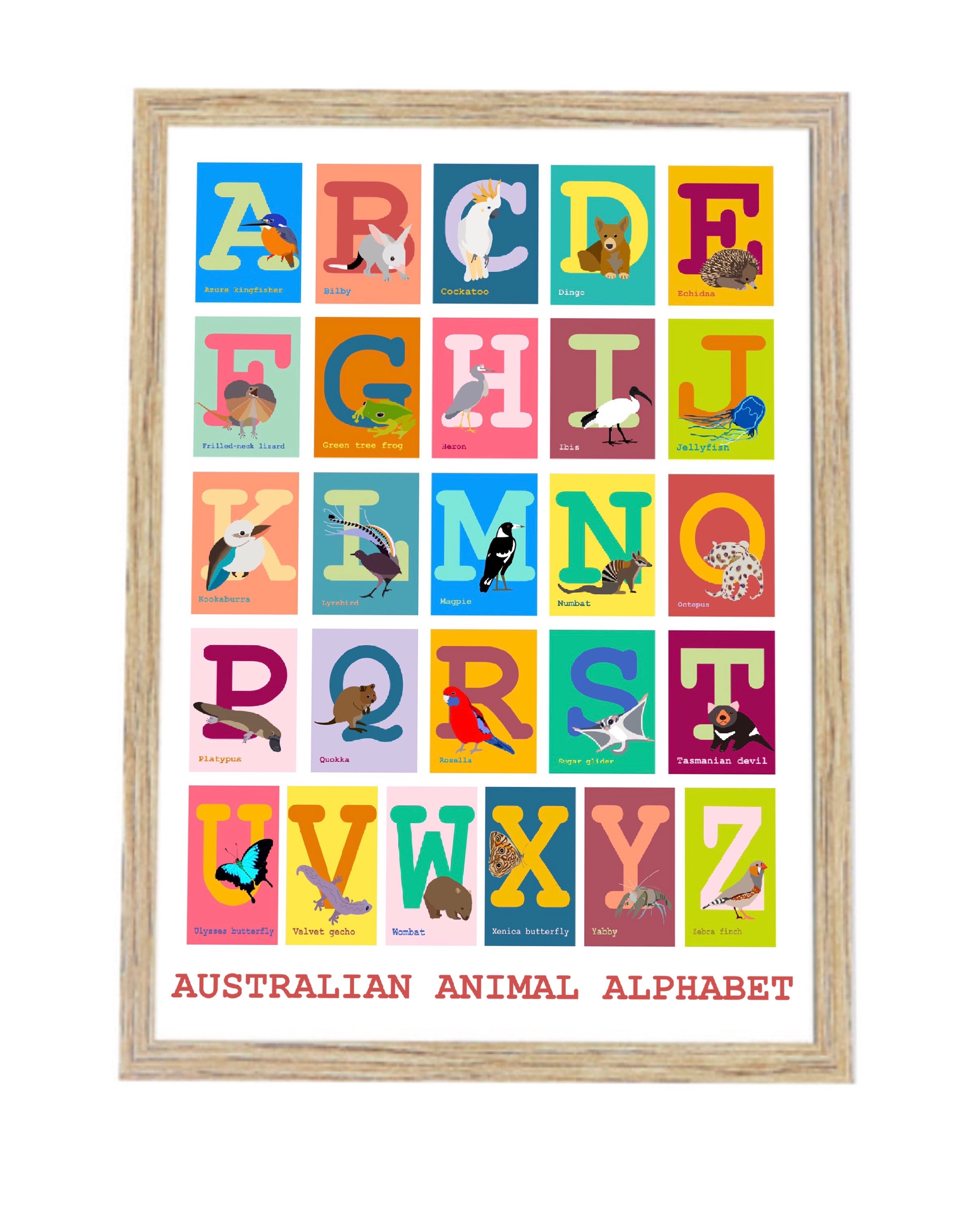 Australian Animal Alphabet. Nursery Art. Printable Poster. - Etsy