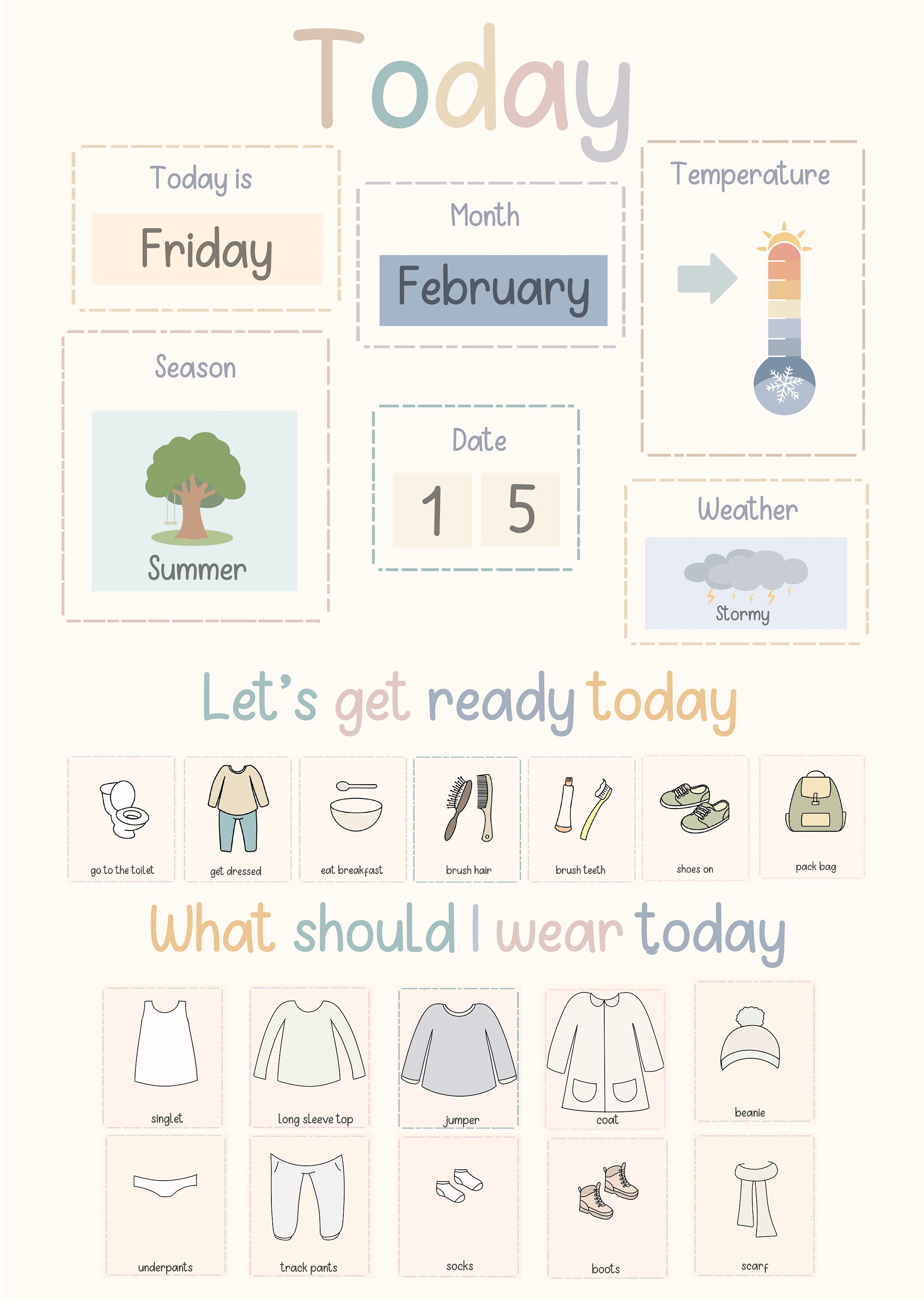 Morning Board | Circle Time | Today Chart | | Weather Chart | GETTING ...