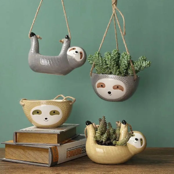 Hanging Sloth Planter - Etsy