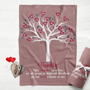 Family Tree Throw Blanket Long Distance Gift for Mom - Etsy