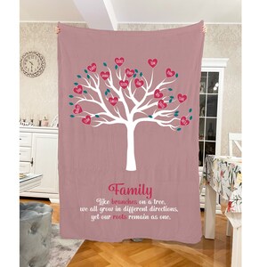 Family Tree Throw Blanket Long Distance Gift for Mom - Etsy