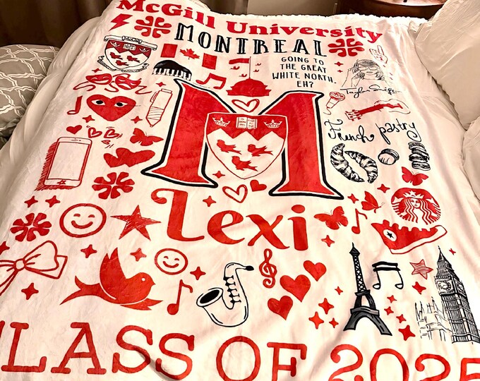 ANY College Name on the SOFTEST Custom Blanket | Graduation Gift | Your ...