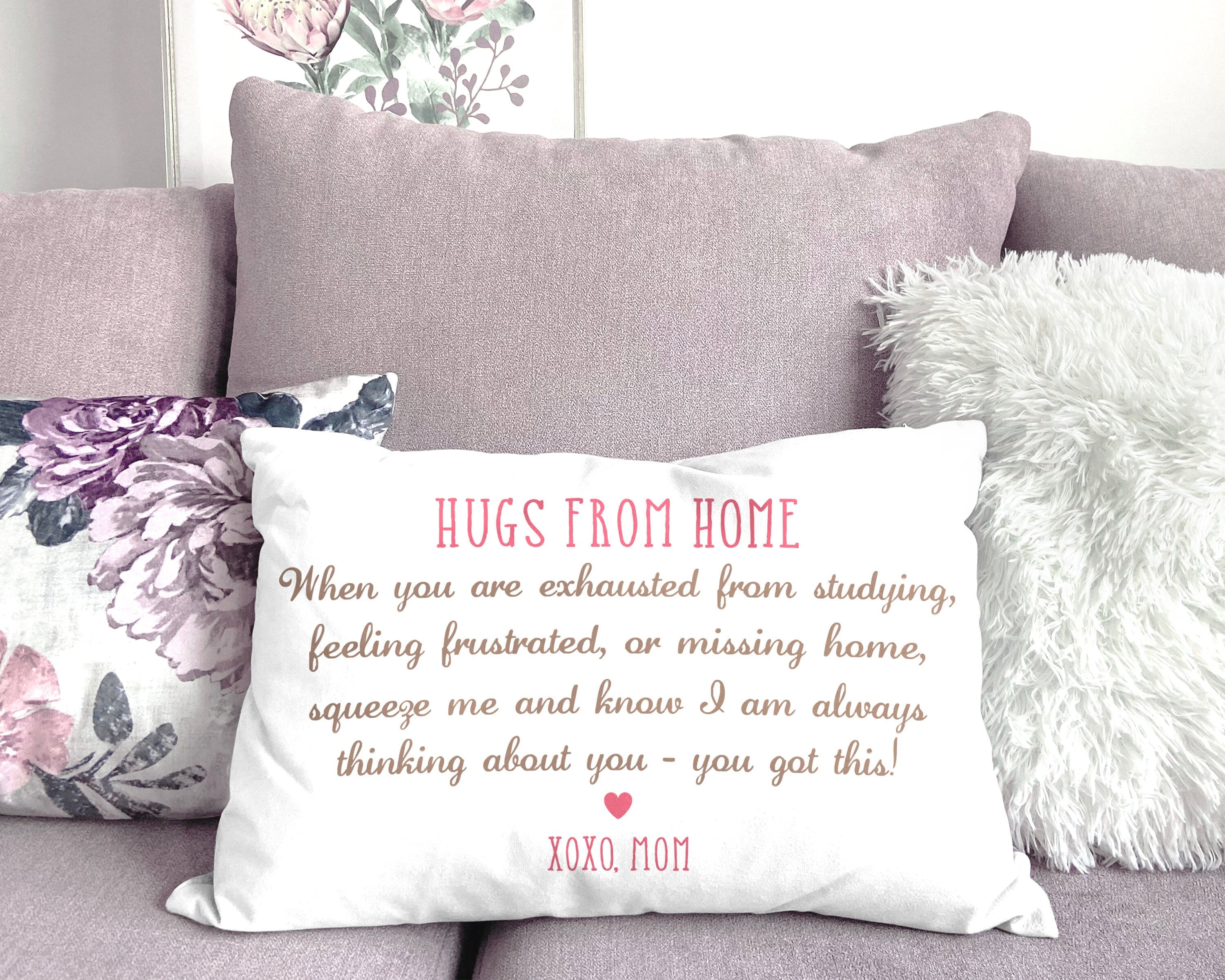 Hugs From Home Pillow Personalized College Dorm Pillow | Etsy