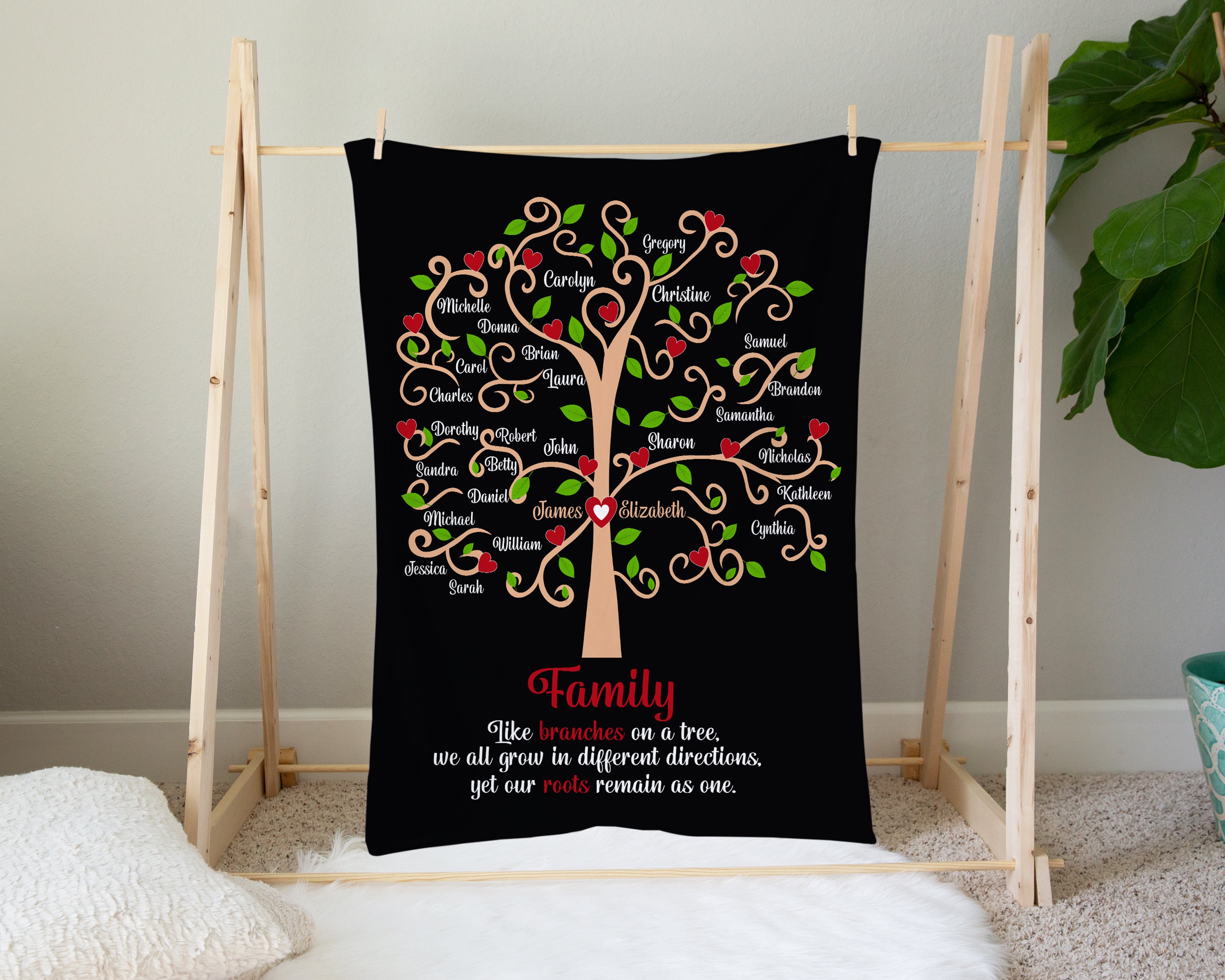 Family Tree Throw Blanket Family Reunion Decor Fully - Etsy