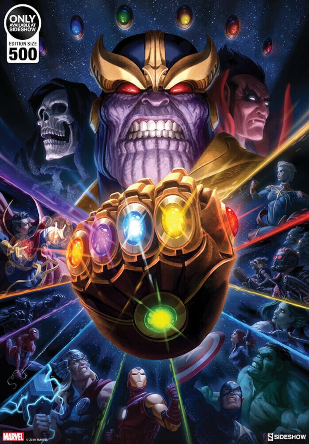 Thanos & Infinity Gauntlet Unframed Art Print Marvel Sideshow ...