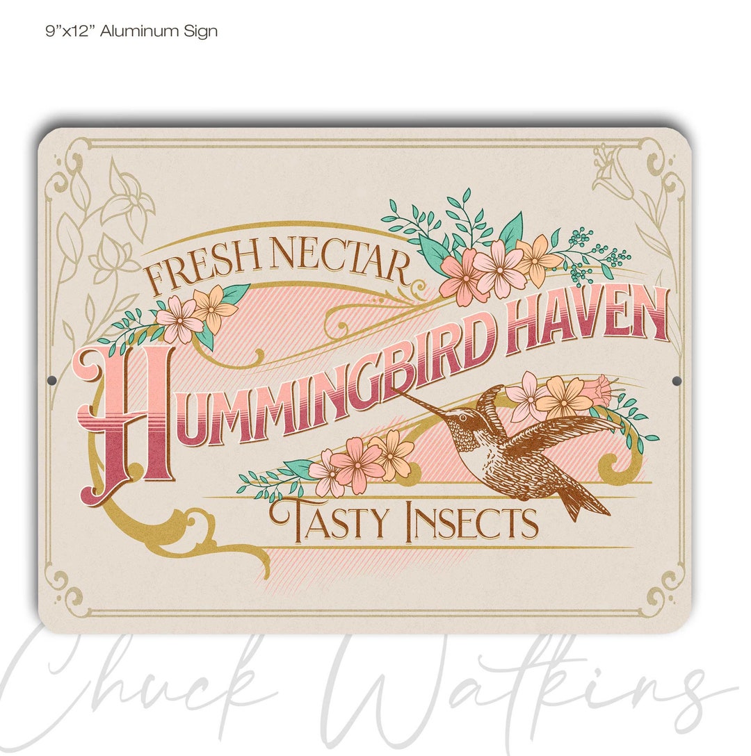 Hummingbird Haven Yard Sign, Garden Sign With Aluminum Stake ...