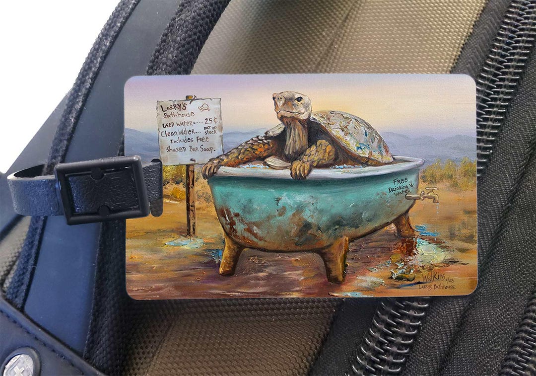 Larry the Tortoise, Hummingbird Luggage Tag, Hummingbird Luggage Tag ...