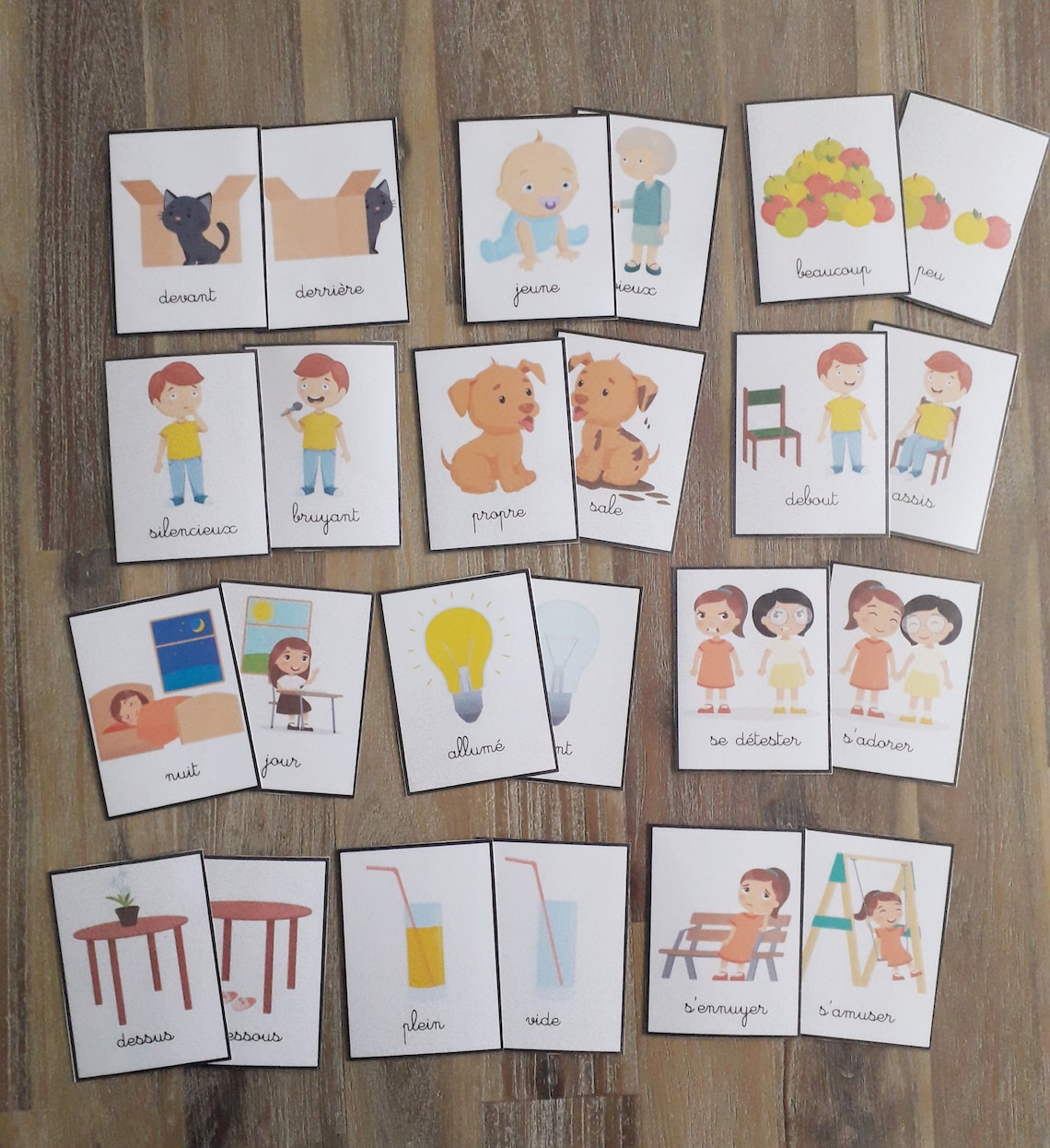 Jeu sur les contraires - Etsy France