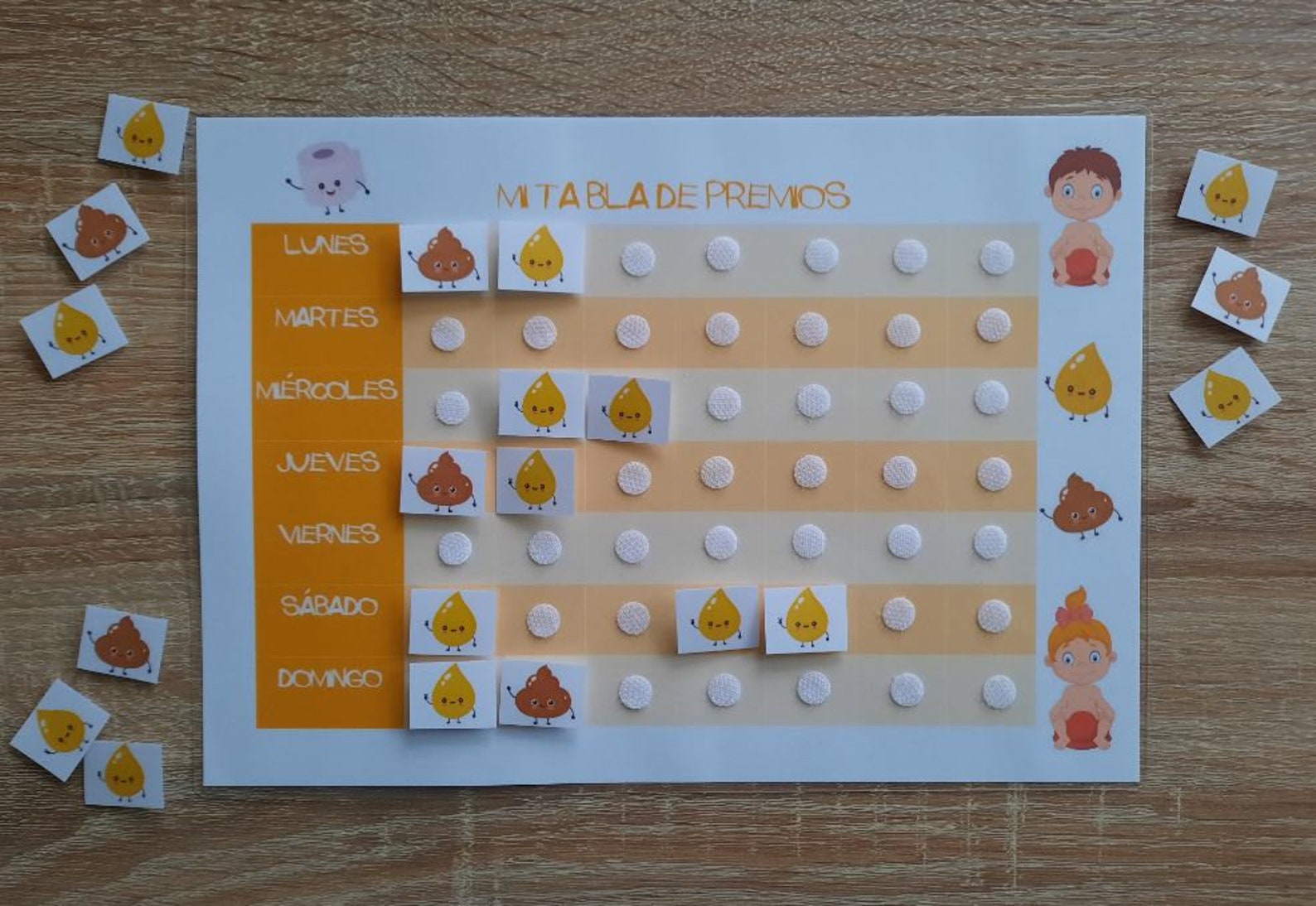 Tableau d'apprentissage / de motivation à la propreté | Etsy