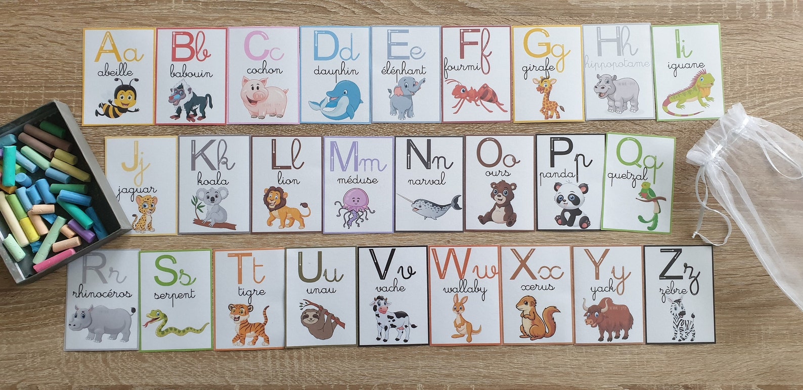 Cartes alphabet / abécédaire des animaux - Etsy France
