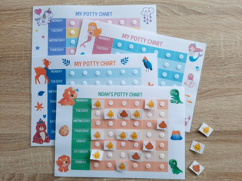 Kids Potty Chart Potty Train Chart Sticker Toilet Train - Etsy UK