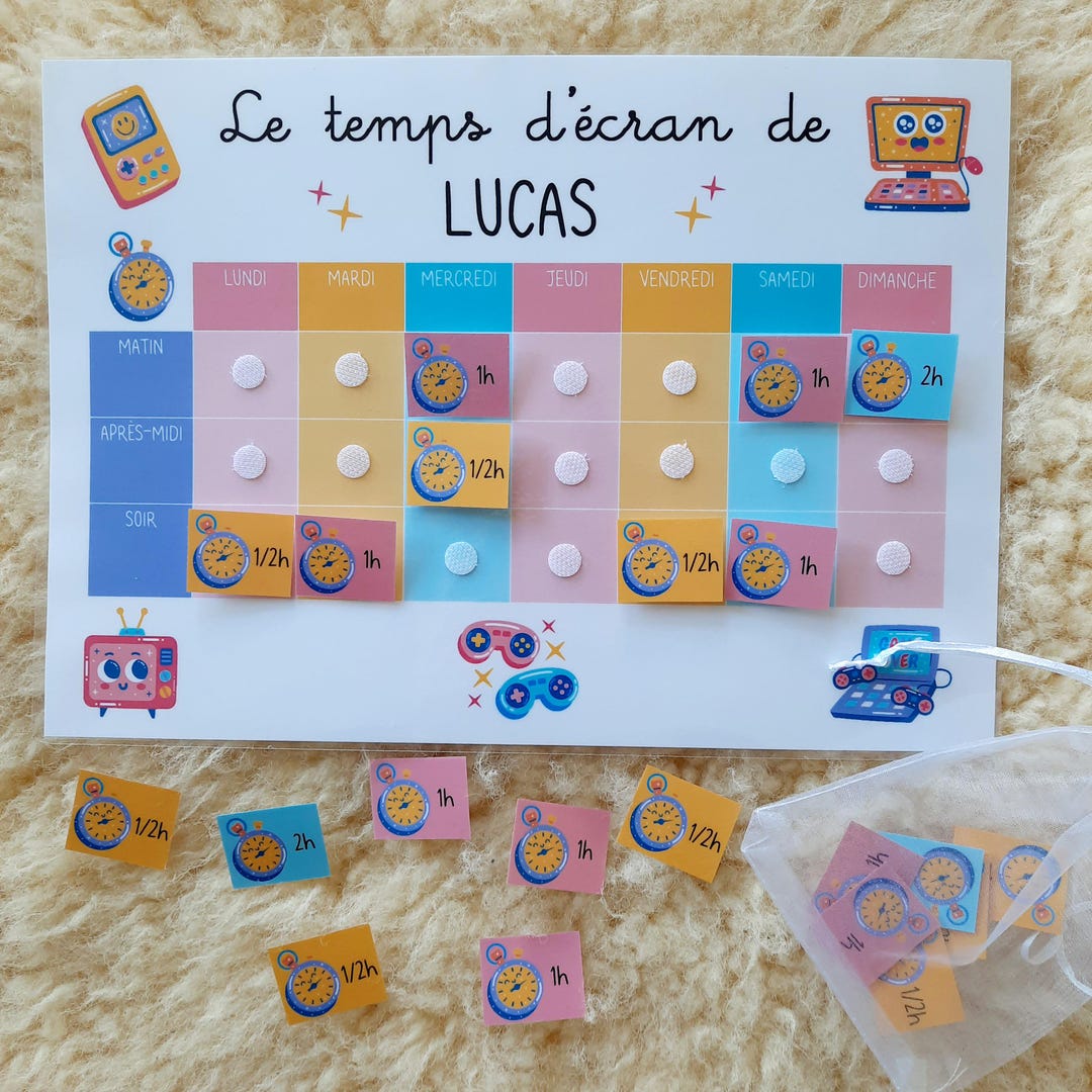 Tableau de gestion des écrans – Limitation des temps d’écrans pour les ...