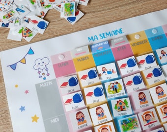 Semainier Planning Enfant Grand Format - Etsy France