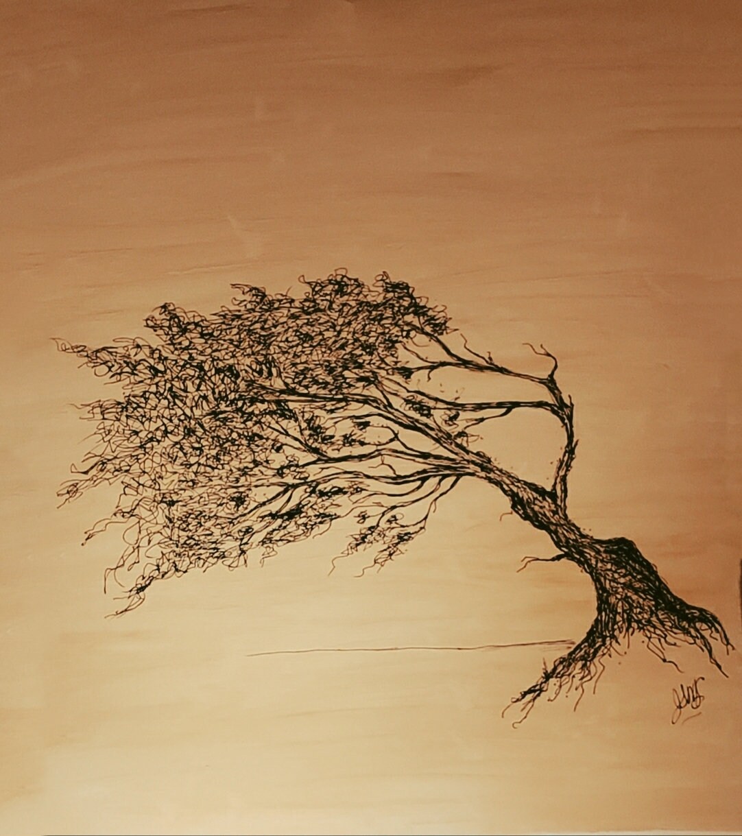 Windblown Tree - Etsy