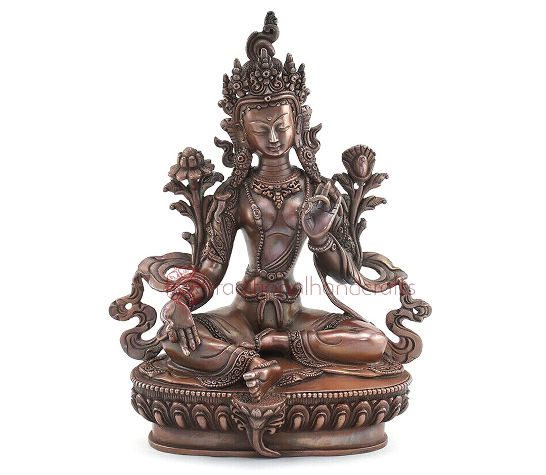 Green Tara / Dolma Statue From Nepal Table Top Statues Green Tara ...