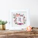 W Initial Monogram Pink Peony Floral Wreath, Baby Girl Nursery Modern ...
