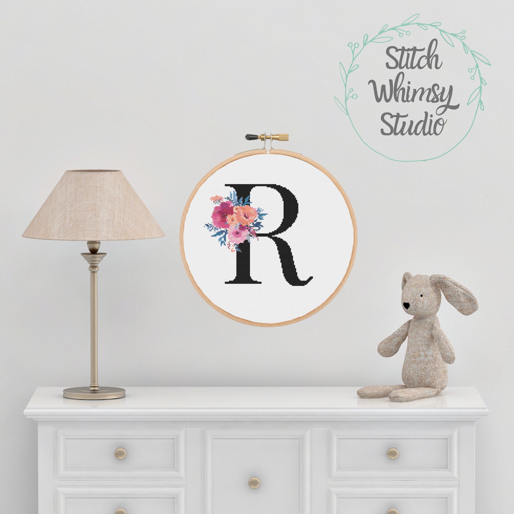Lettre R Monogramme Initial Multicolore Bouquet Botanique - Etsy France
