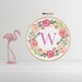 W Initial Monogram Pink Peony Floral Wreath Baby Girl Nursery - Etsy