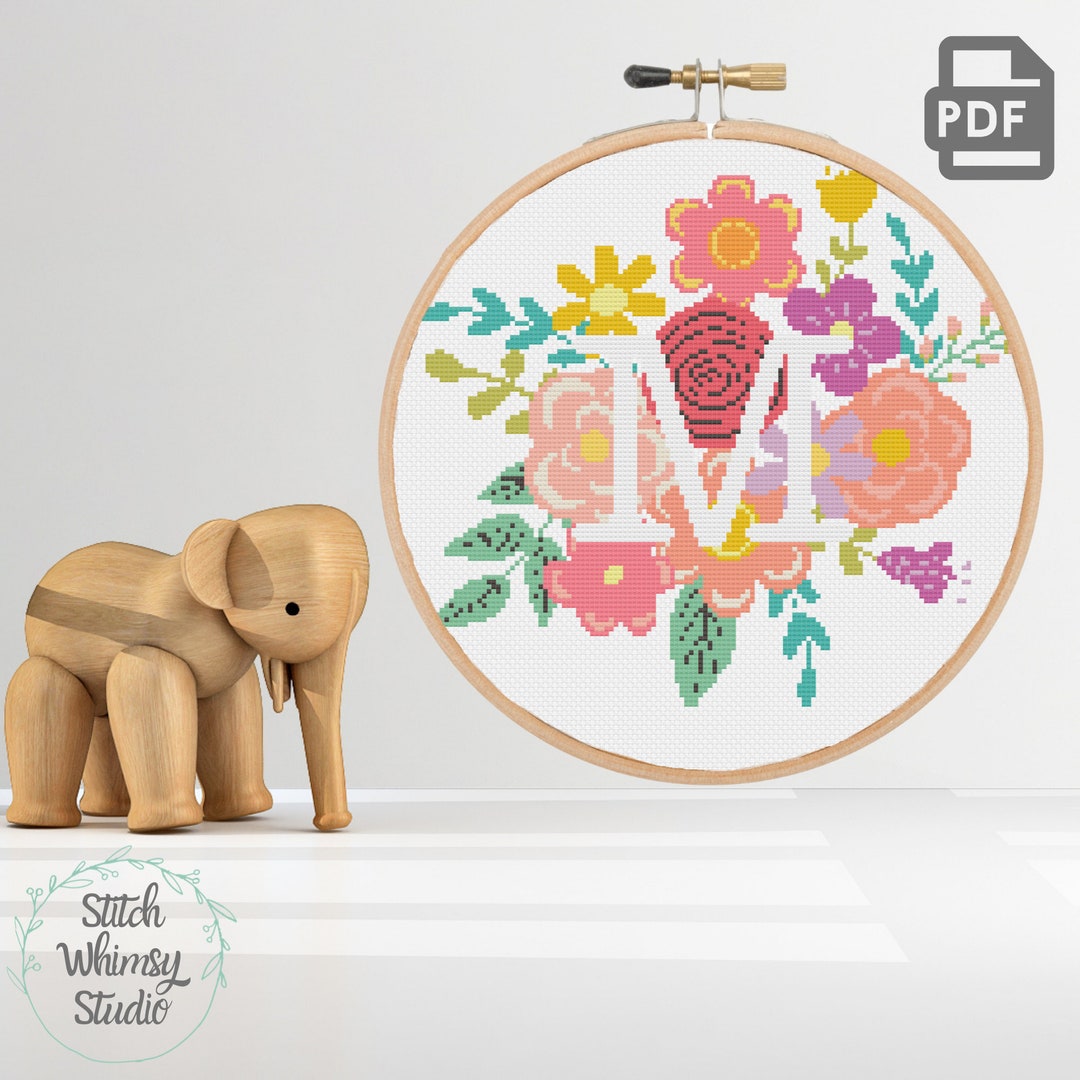 M Initial Monogram Letter Floral Pink Purple Floral, Baby Girl Nursery ...