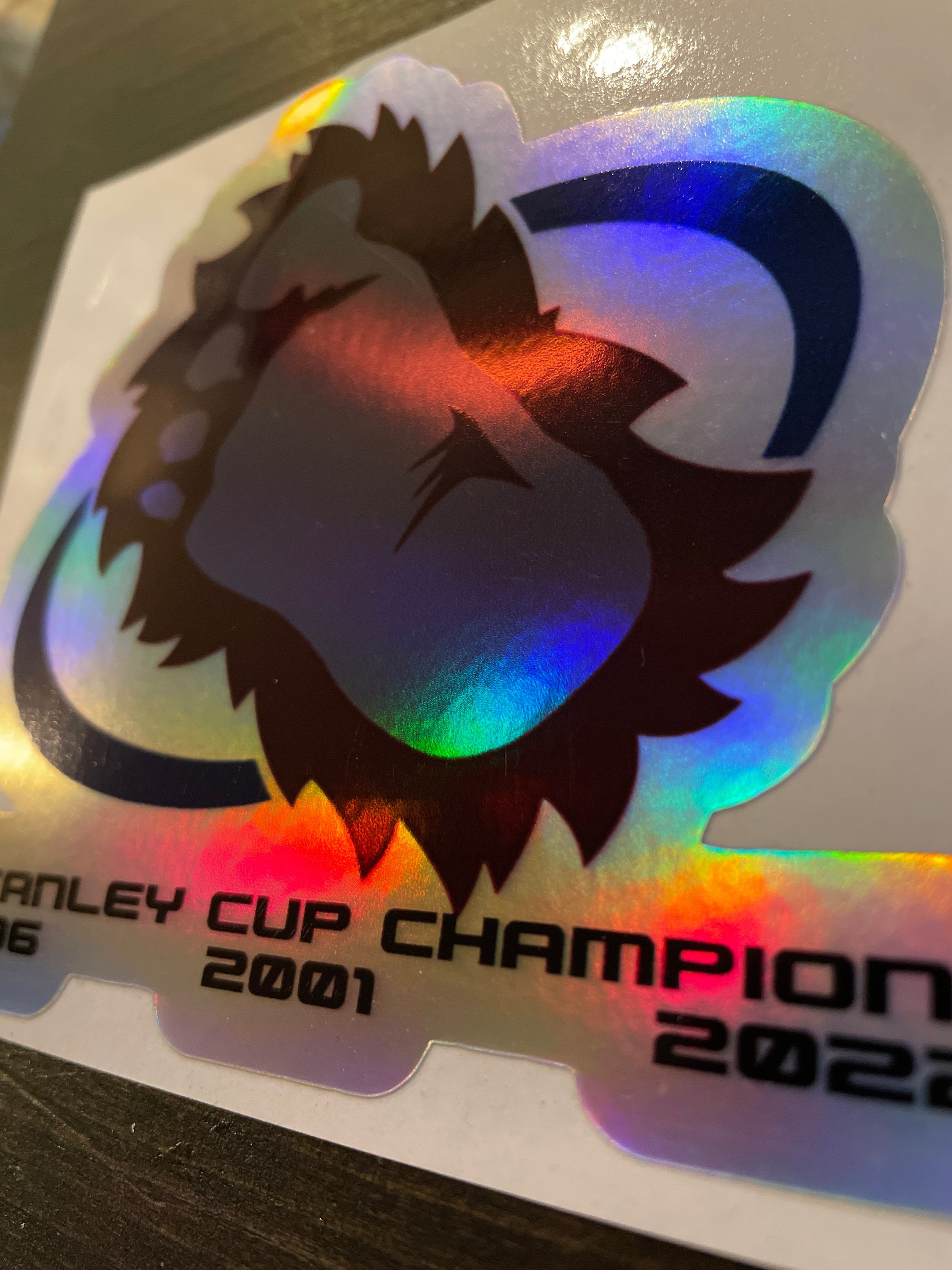 Holographic Avs Stanley Cup Championship Sticker - Water Resistant and ...