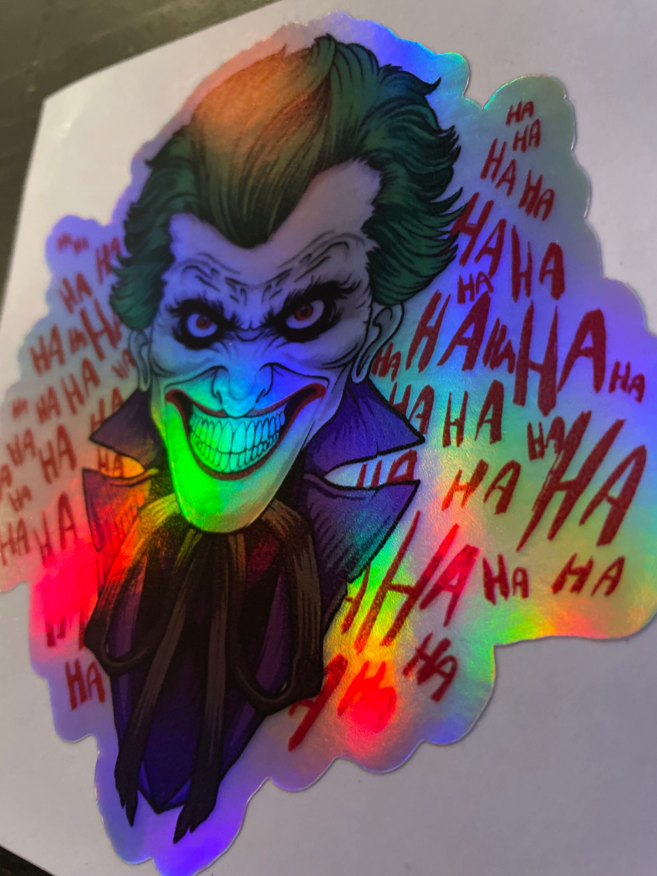 Holographic Joker Sticker -water Resistant and Weather Resistant. Dishwasher Safe. High Quality ...