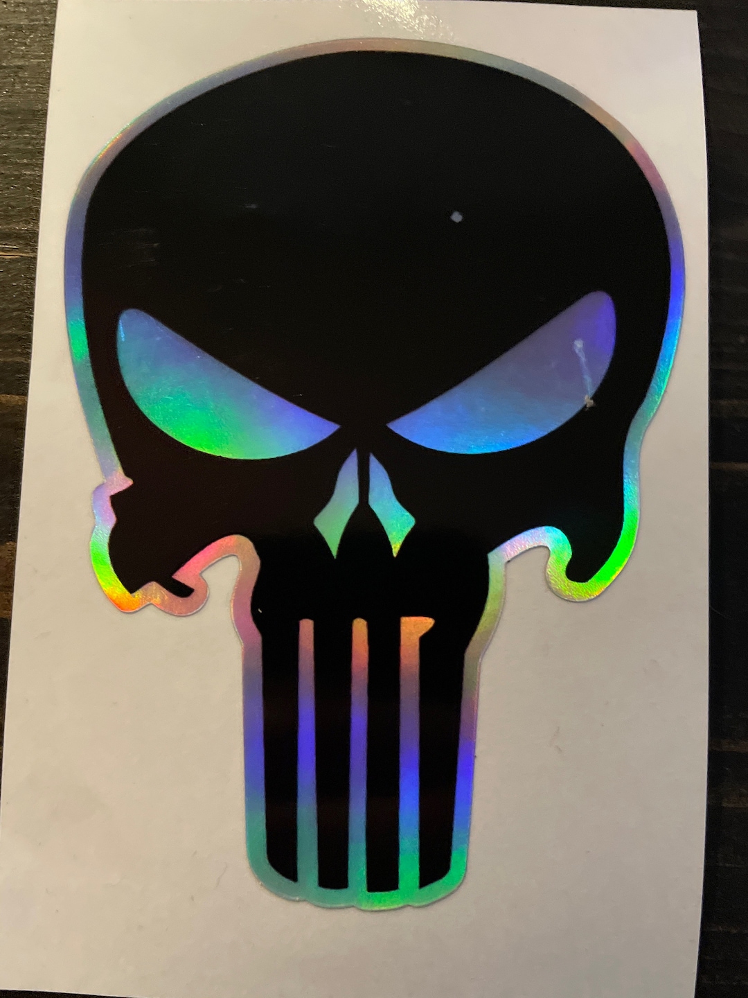 Holographic Punisher Skull Sticker High Quality Heavy Duty Vinyl - Etsy