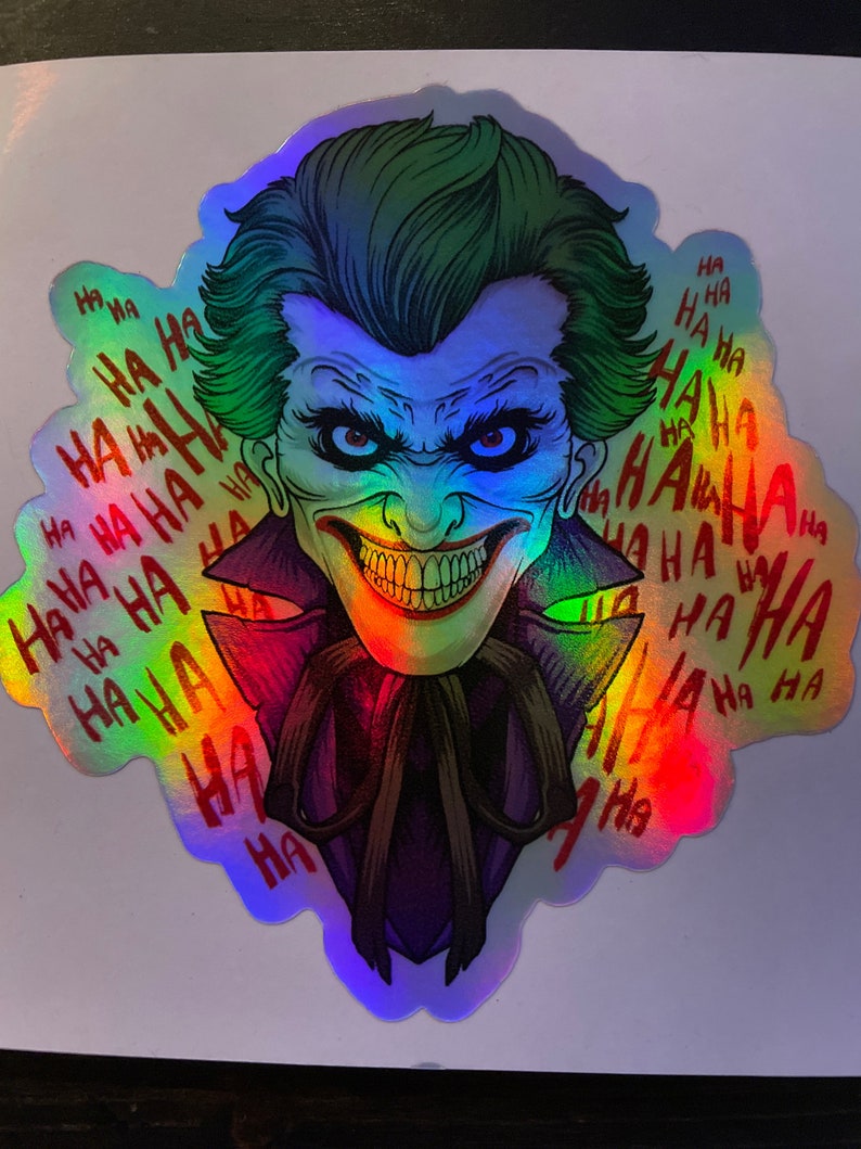 Holographic Joker Sticker -water Resistant and Weather Resistant ...