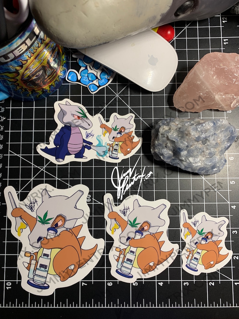 Cubone Dabs 420 Waterproof Sticker | UV Scratch Resistant | Water ...