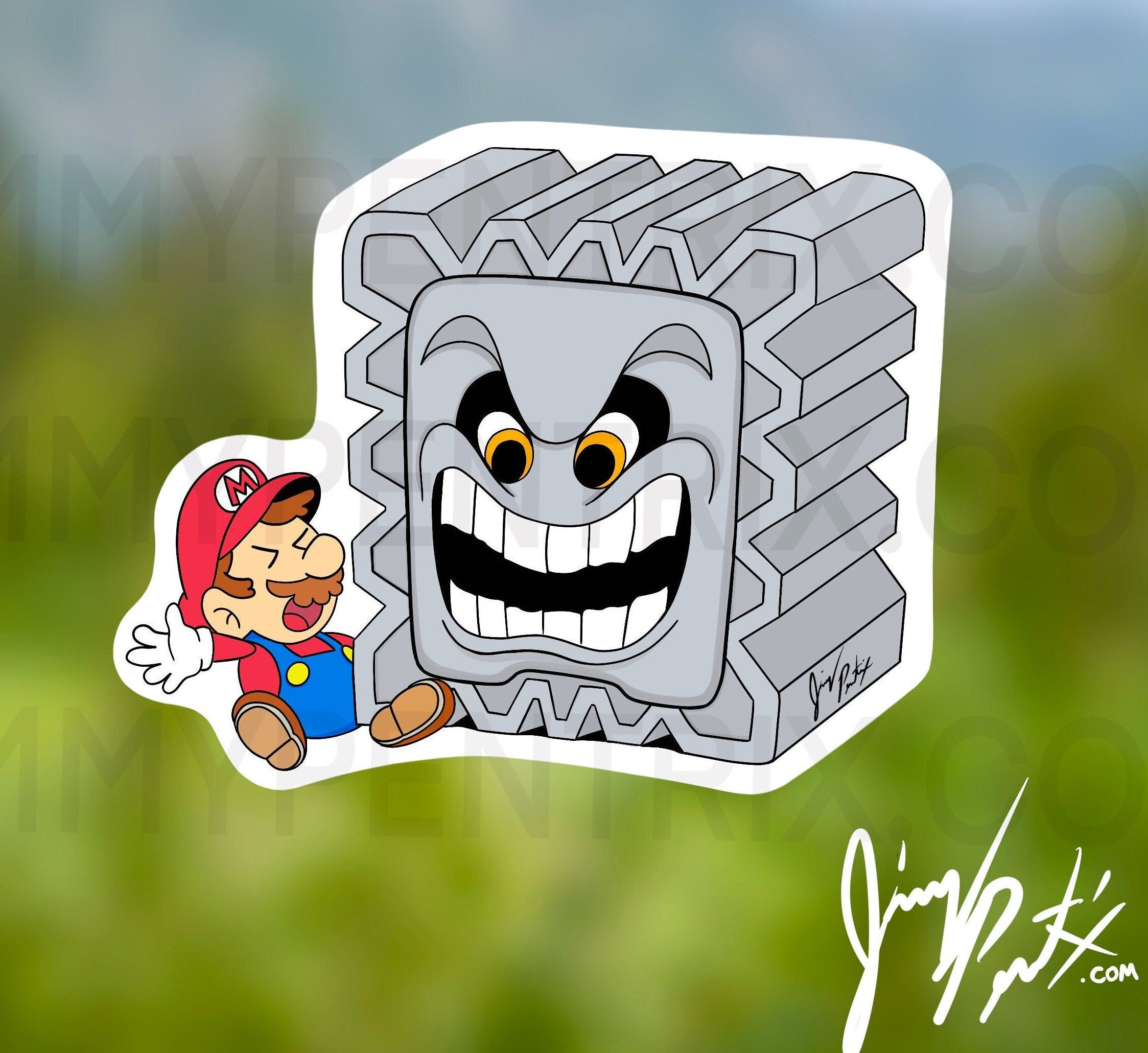 Mario Thwomp Papercraft