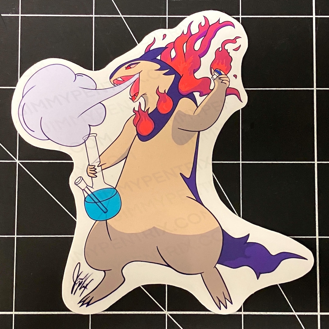 Typhlosion Bong Rip Sticker Color Waterproof Sticker | UV Scratch ...