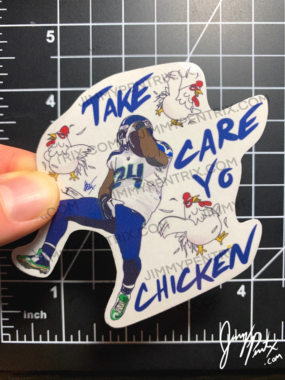Marshawn Take Care Yo Chicken Waterproof Sticker | UV Scratch Resistant ...