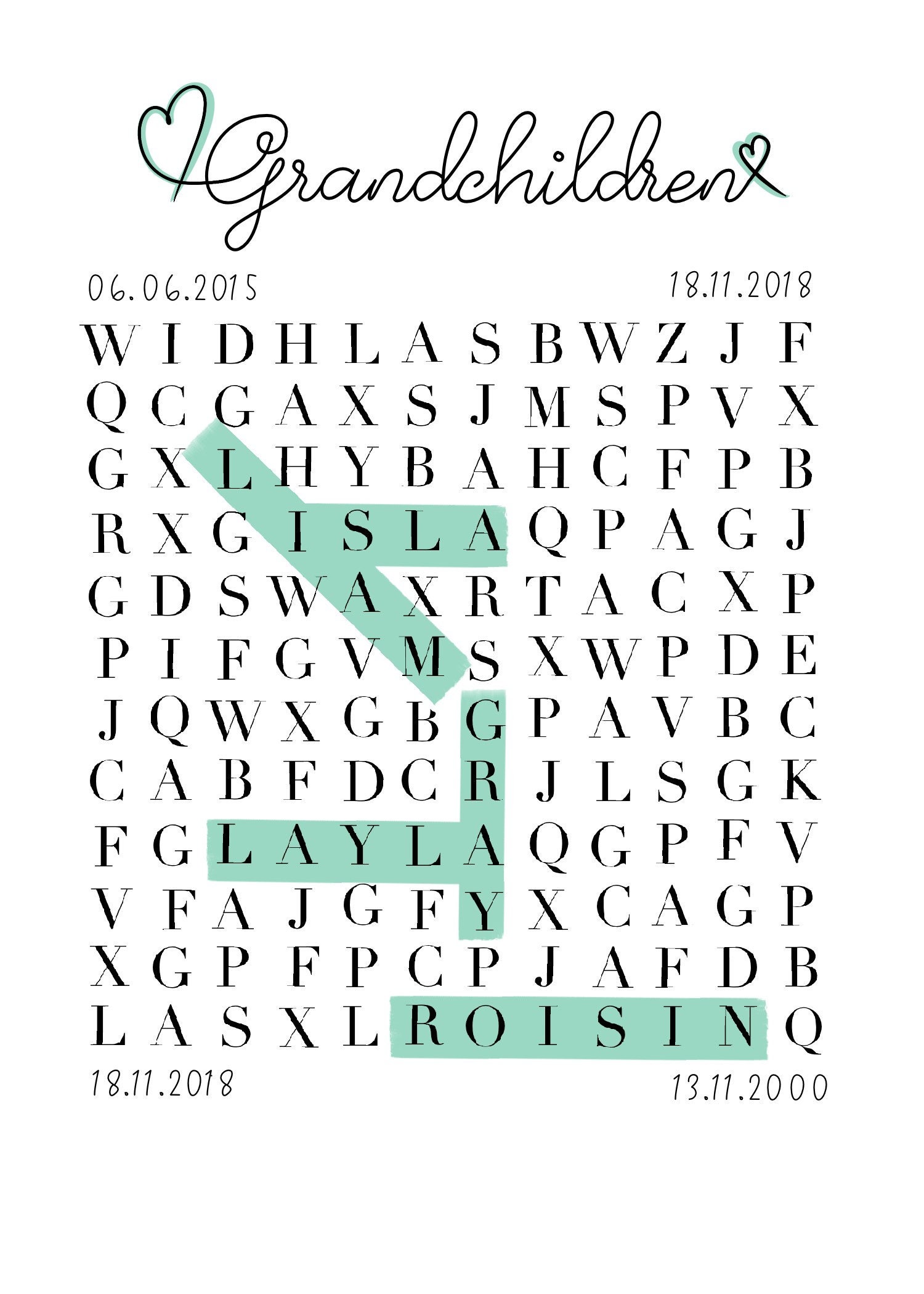 Personalised Word Search Perfect Gift for Family and Friends | Etsy