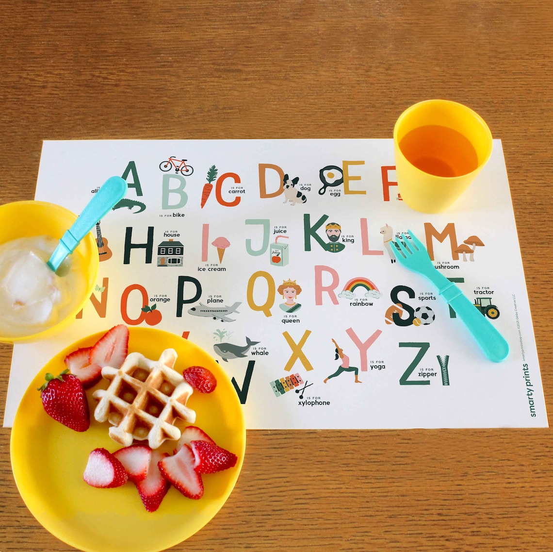 Children's ABC Placemat Educational Placemat Illustrated | Etsy