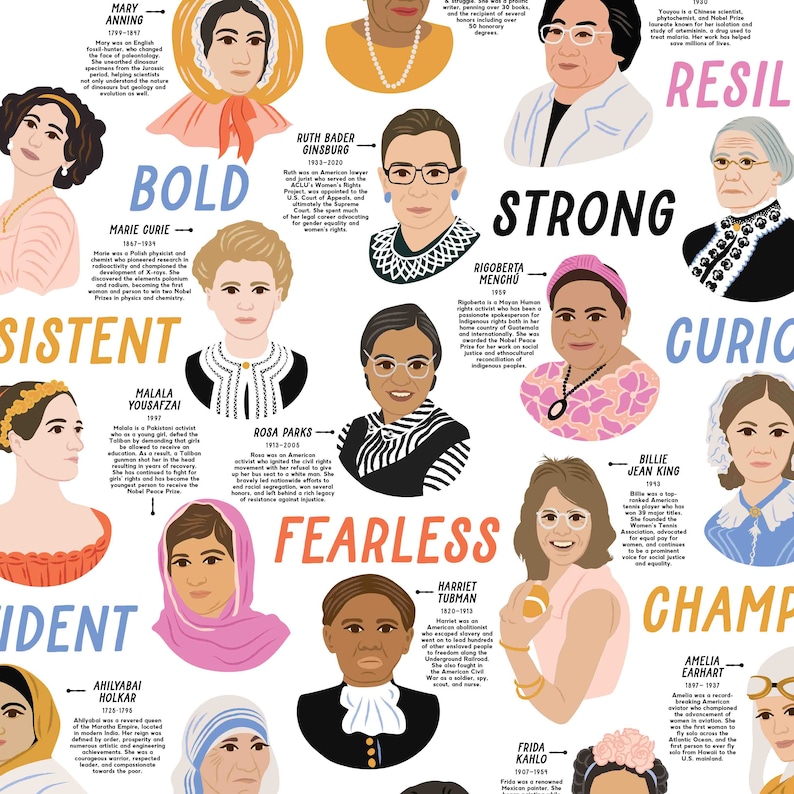 Influential Women in History, Girl Power Art, Feminist Prints, Strong ...