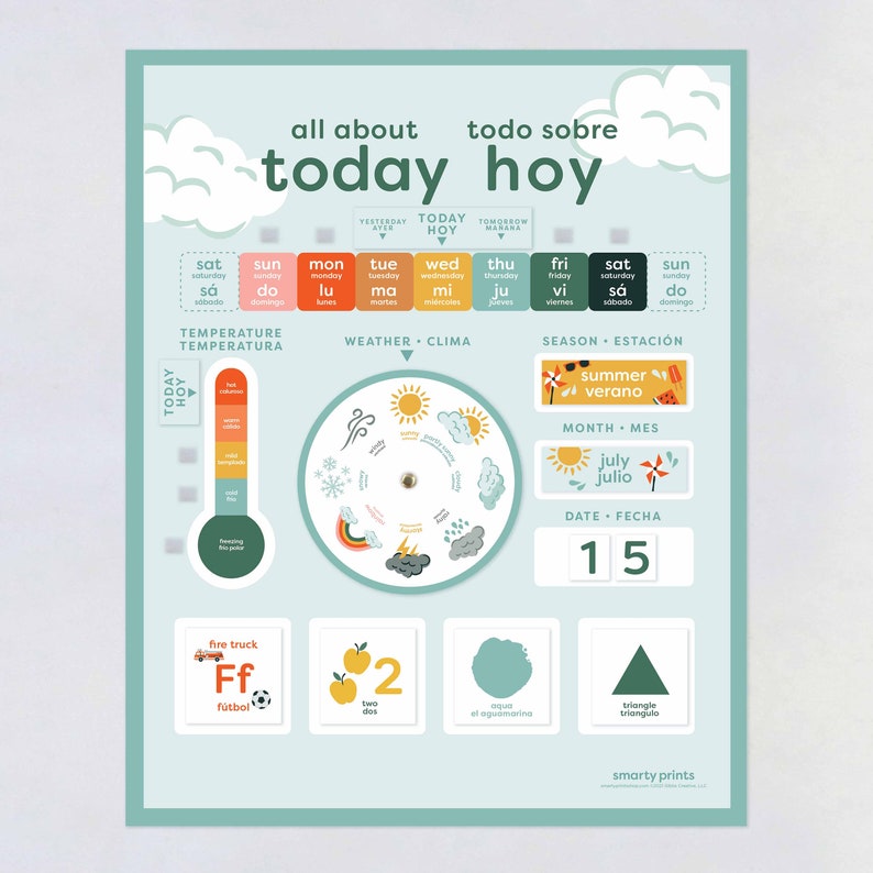 English/spanish Daily Morning Board Preschool Circle Time | Etsy